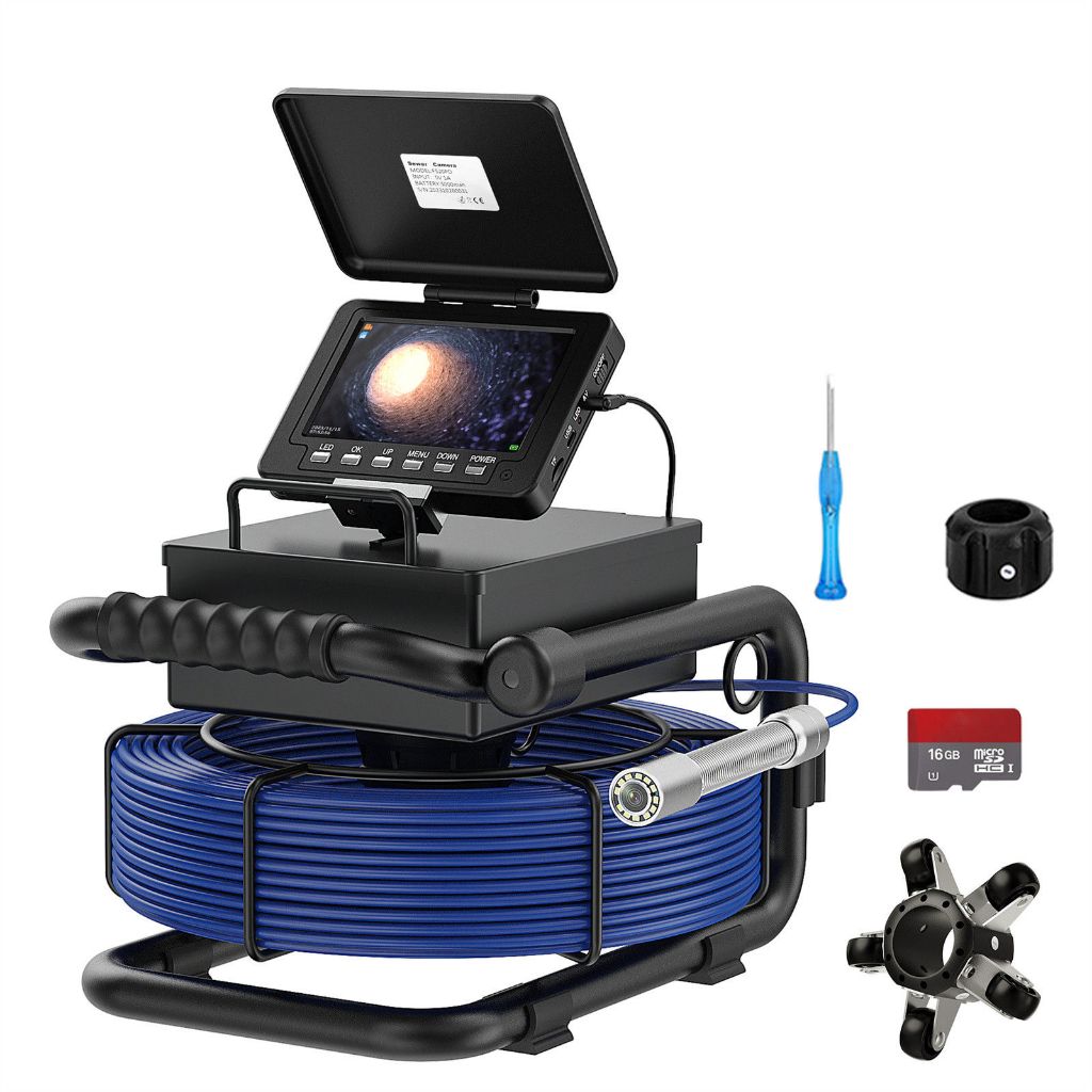 5" DVR screen Sewer Pipe Drain Pipeline Inspection 2MP HD Camera Video ...