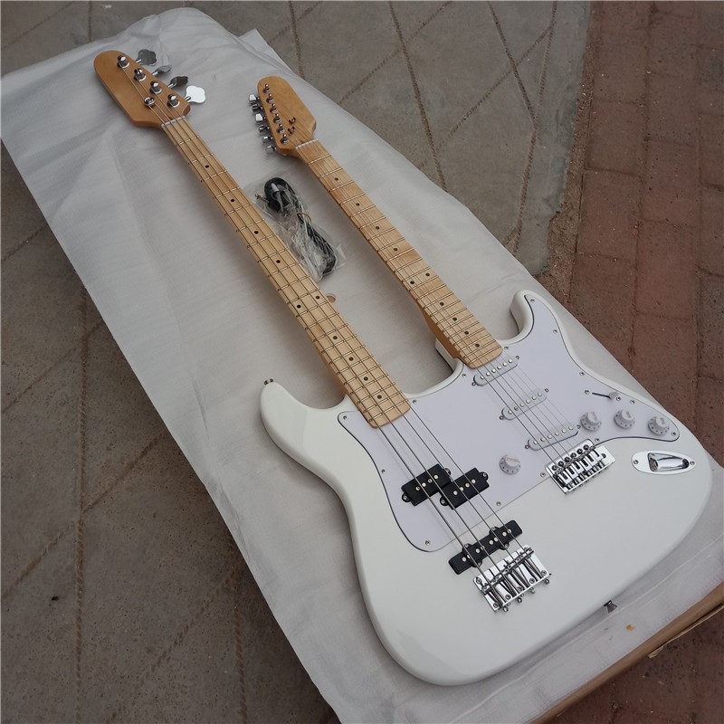 Double Necks Electric Guitar,4 Strings Bass&6 Strings Single Wave ...