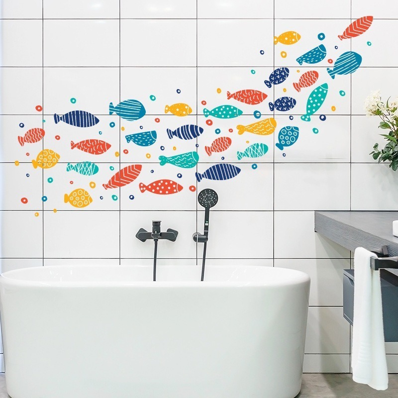 Cartoon Colored Fish School Children's Room DIY Kindergarten Bedroom ...