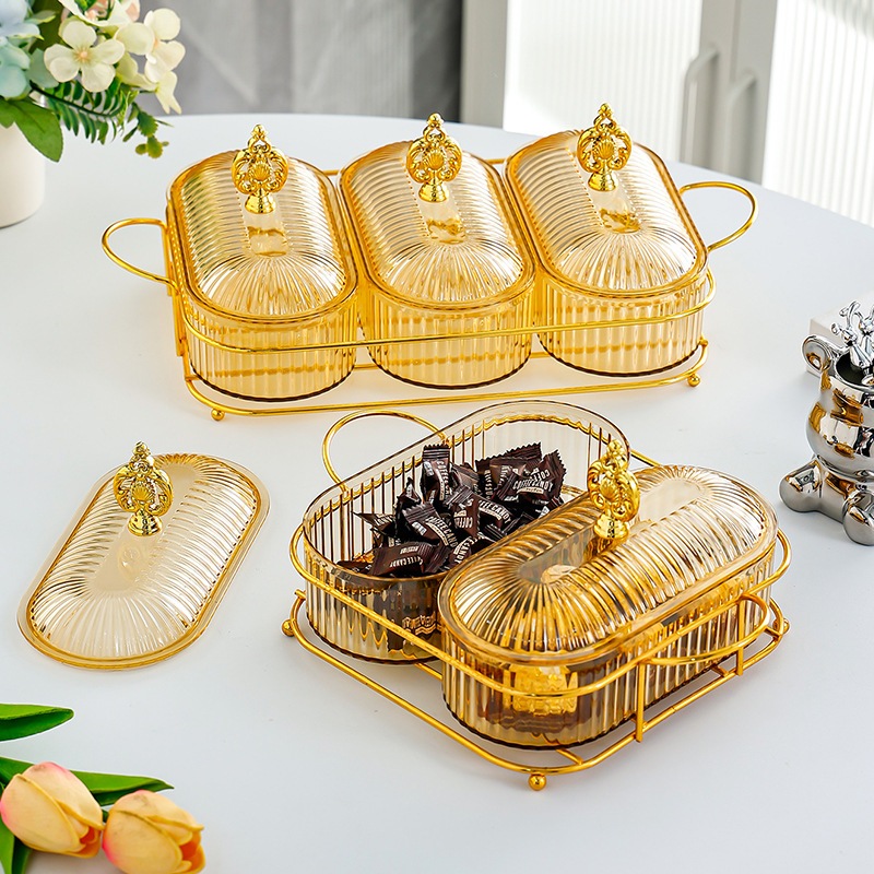 [EhoyoxaMY] Dried Fruit Snack Serving Plate Divided Serving Platter ...