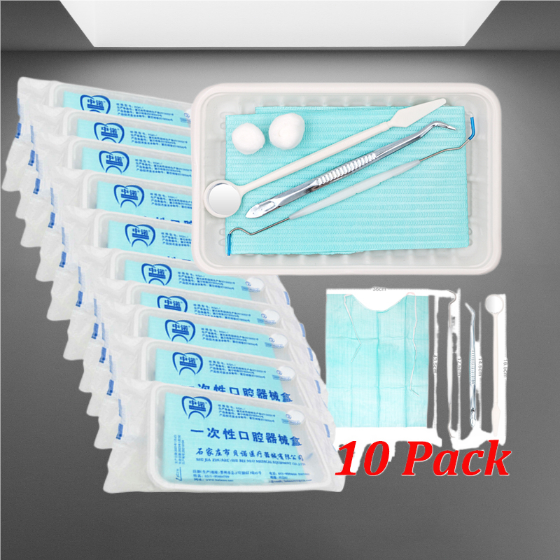 Multi-functions Dental Oral Mirror Forceps Probe Kit Disposable ...
