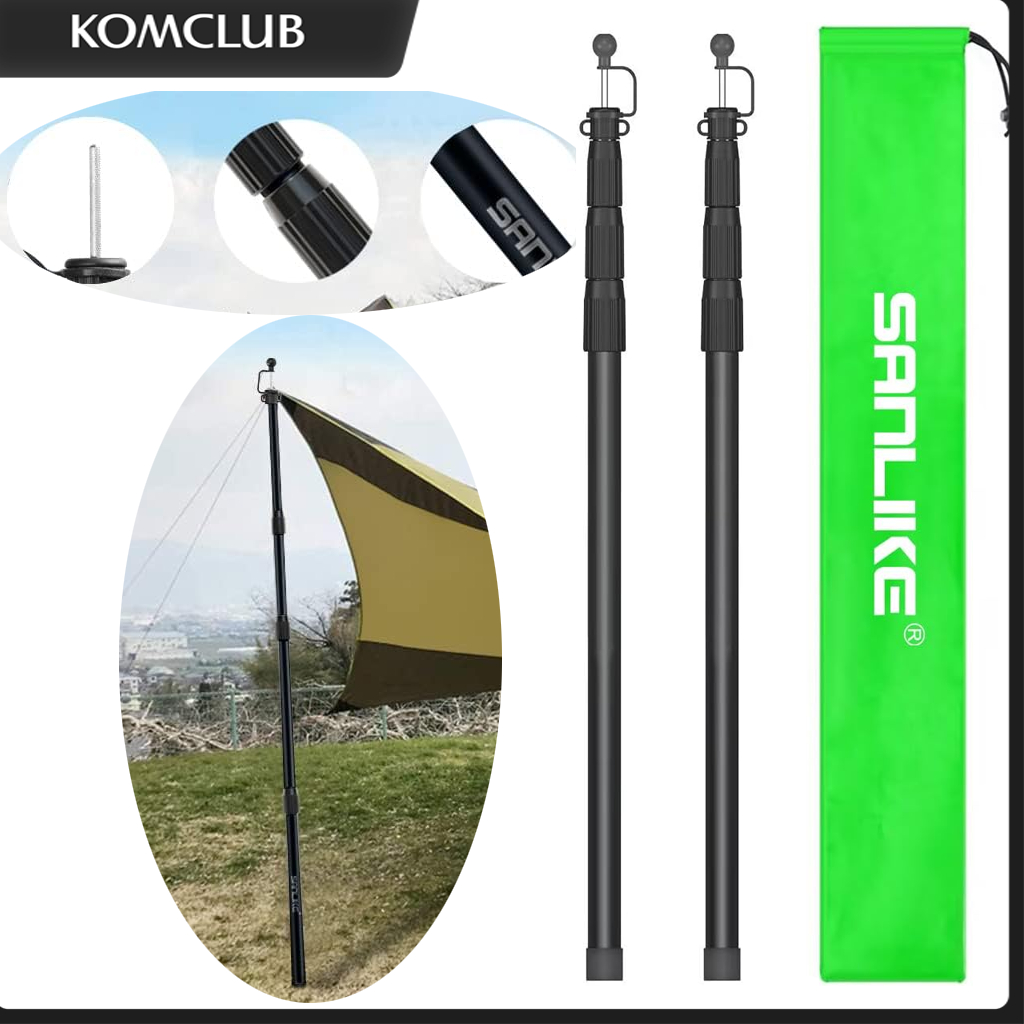 SANLIKE 2.5M Tent Poles for Tarp Replacement Telescoping Pole Canopy ...