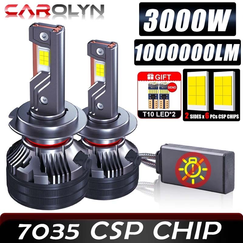 3000W Led Headlight H7 H4 H11 Led Headlights Bulb 1000000LM 3 Copper ...