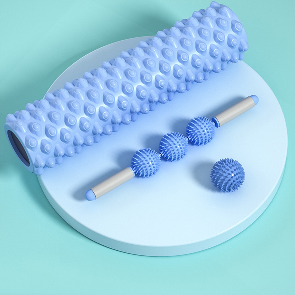Foam Roller, Massage Stick, and Spiky Massage Balls Set | Myofascial ...