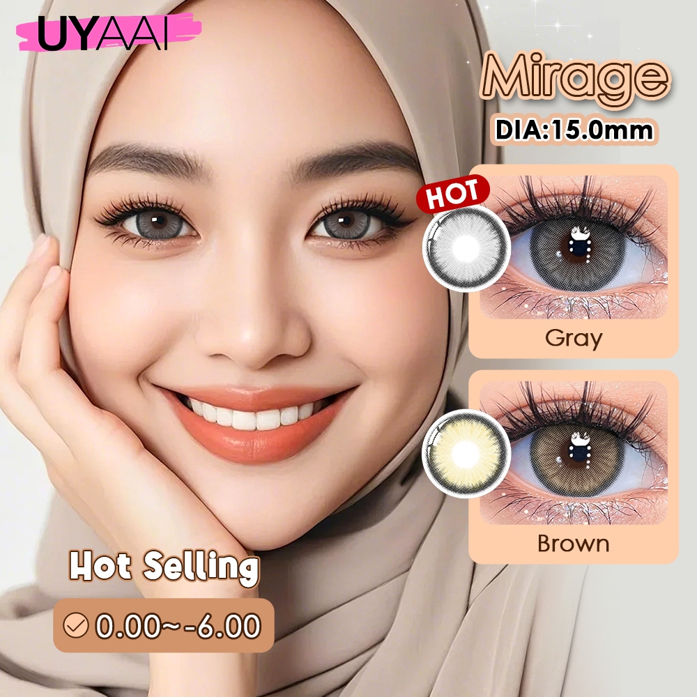 【COD+Full Colors+Fast Delivery】UYAAI Colored Contact Lens 15.0MM Mirage Series Cosmetic Lens ...