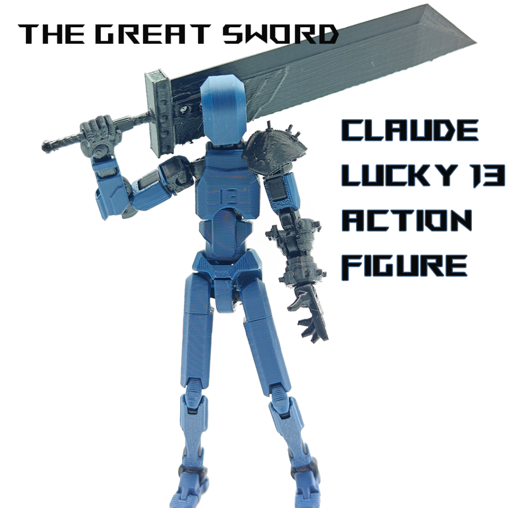 FF7 Claude 3D printed Dummy 13 Action Figure,T13 DIY gift,Articular ...