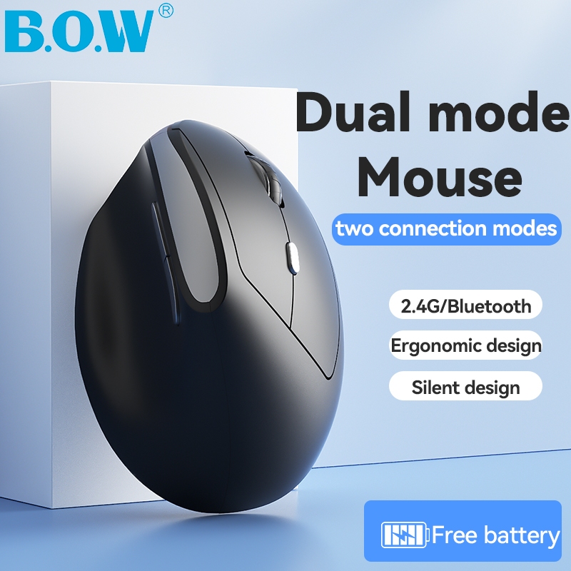 B.O.W Compact USB Wireless BT Dual-Mode Portable Ergonomic Mouse MD190 ...