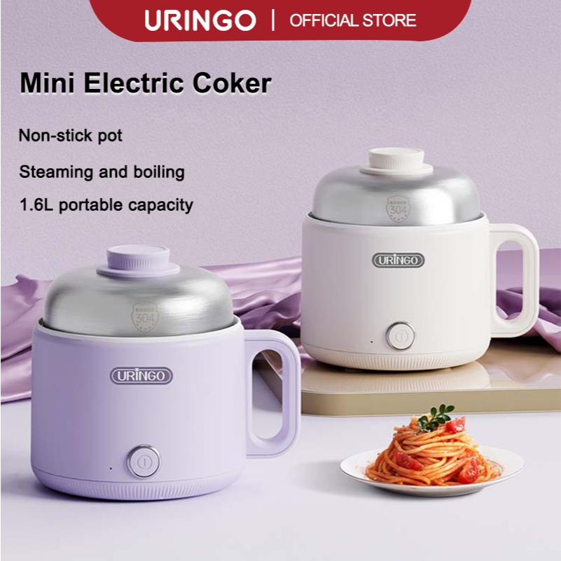 URINGO Mini Electric Cooker Multifunctional Cooking Non-stick Double ...