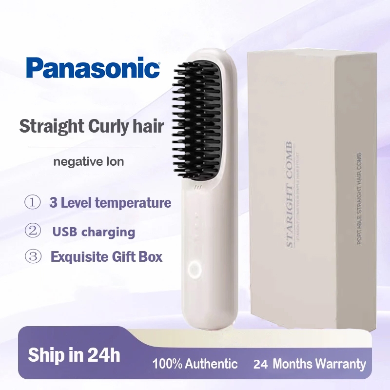 Panasonic wireless Portable hair straightener comb Negative ions Hair ...
