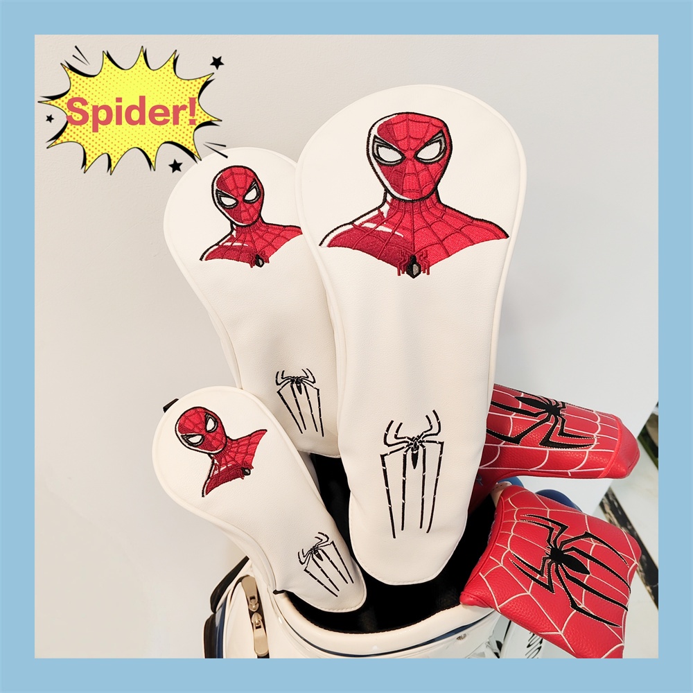 Cool Golf Head Covers Spider Man Embroidery Wood Covers for Golf Clubs ...