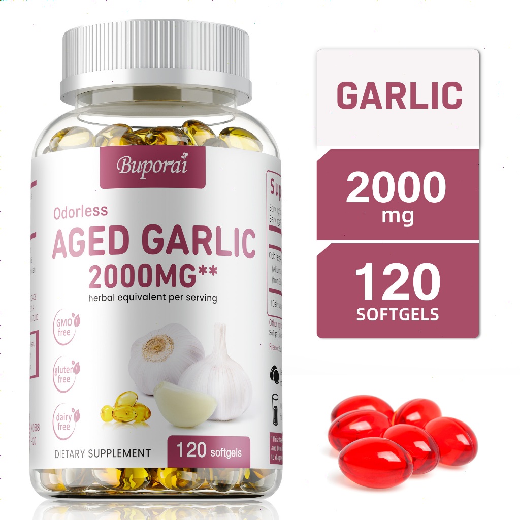 Micro Ingredients Garlic 2000mg Per Servings, 120 Softgels | Aged ...