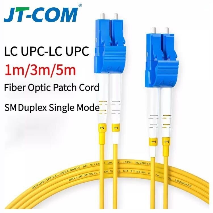 JT-COM Fiber Patch Cord LC-LC Duplex Single Mode 2 Core 2.0mm Optic ...