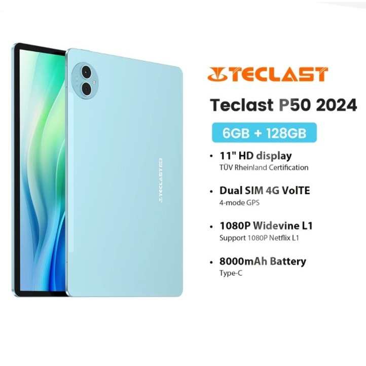 Teclast P50 Android 14 Tablets 11" Display 6GB 128GB Unisoc T606 8-core ...