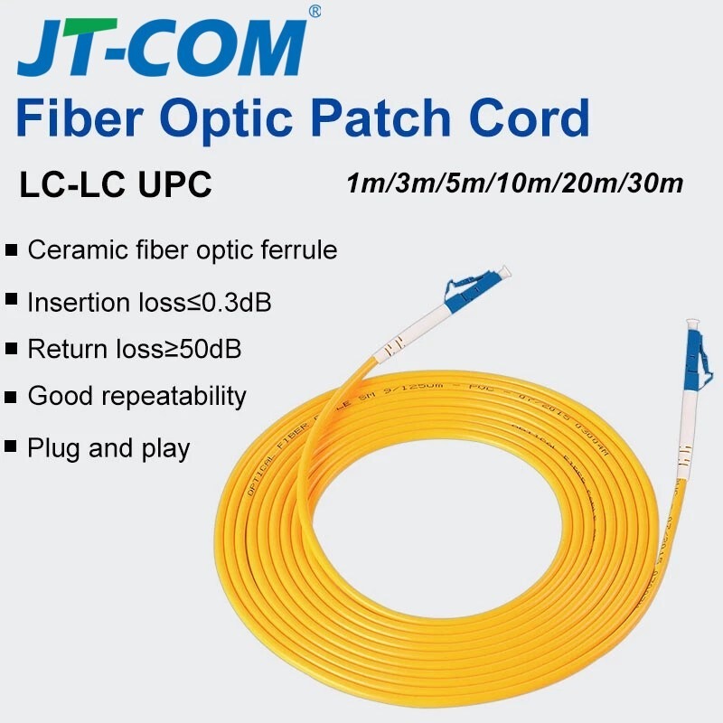 JT-COM 1 pieces Fiber Optic Patch Cord 1M 3M 5M 10M PLDT LC/UPC-LC/UPC ...