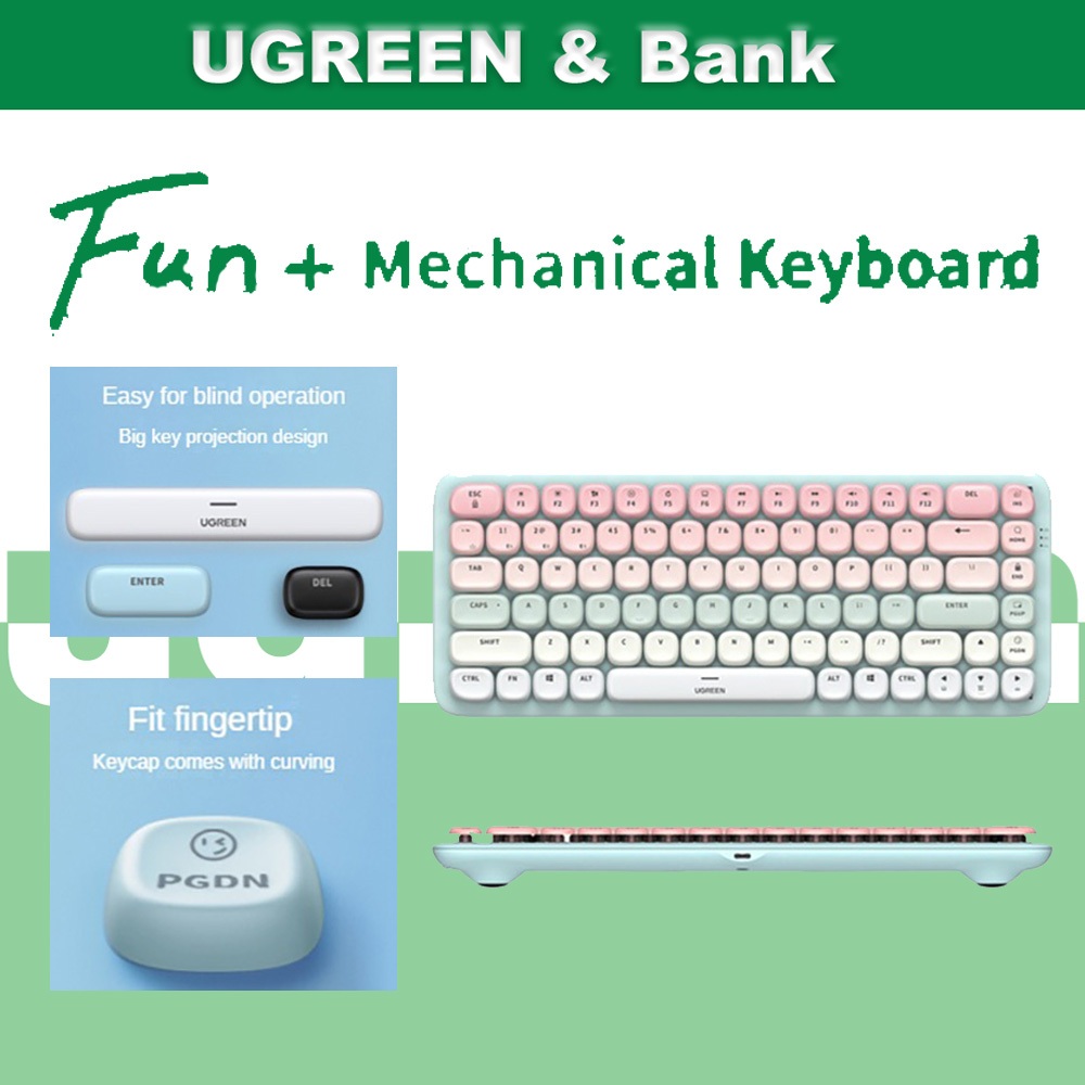UGREEN Fun+ Mechanical Keyboard Dual-mode Connection Bluetooth+Wired ...