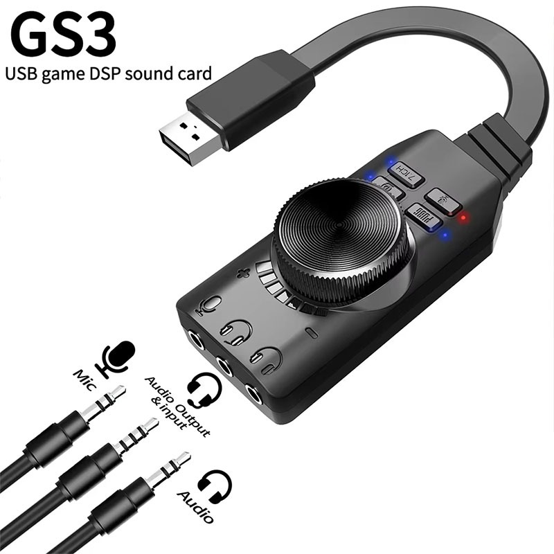 7.1Channel External USB Computer Game Sound Card for PUBG Gaming ...