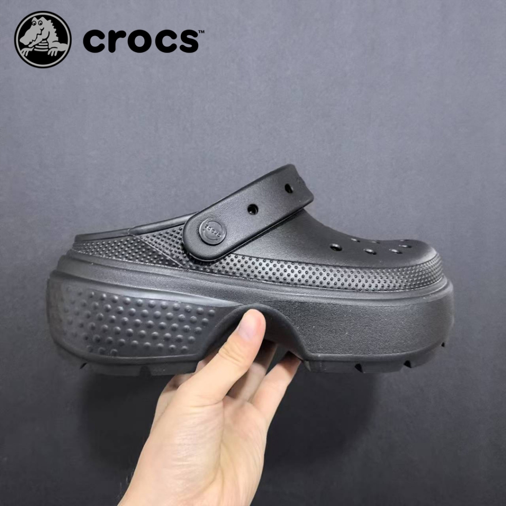 Crocs Stomp Clogs black slipper shoes for women | Shopee Malaysia