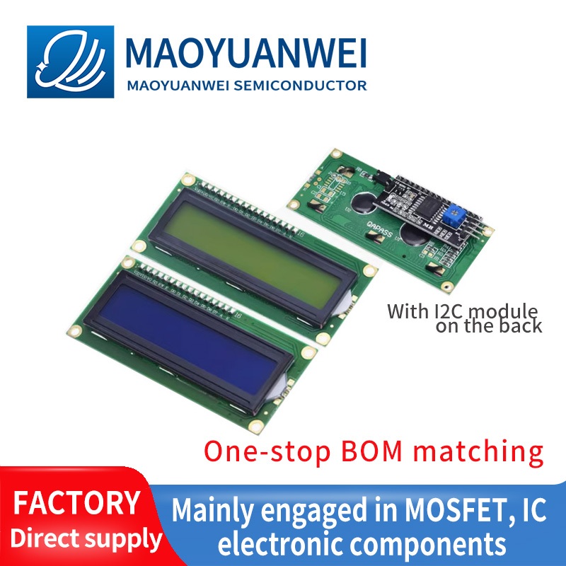 2pcs LCD1602 Blue Screen Yellow Green Screen IIC/I2C 1602 LCD Screen ...