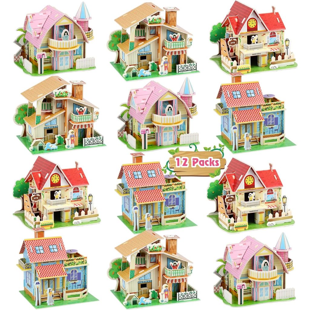 3D Miniature House Puzzle for Kids Cut-free DIY Doll House Jigsaw ...