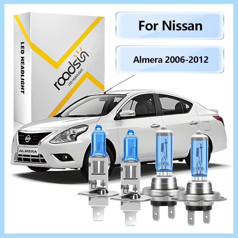【Fit For Nissan Almera 2006-2012】Super White Car Headlight Bulbs ...