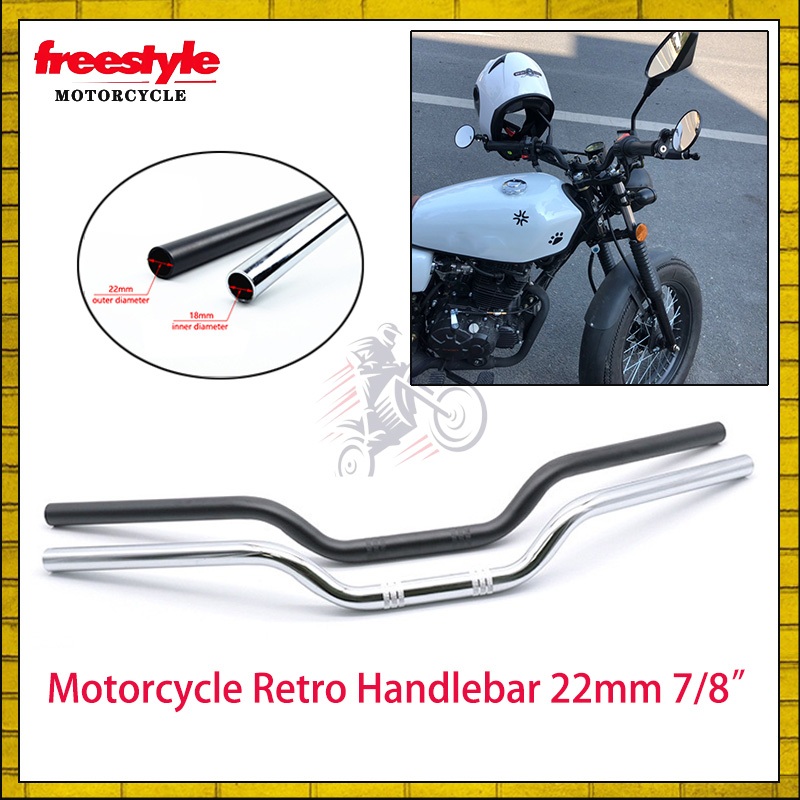 Motorcycle Handlebar 22mm 7/8'' Retro Motorbike Steering Wheel Handle ...