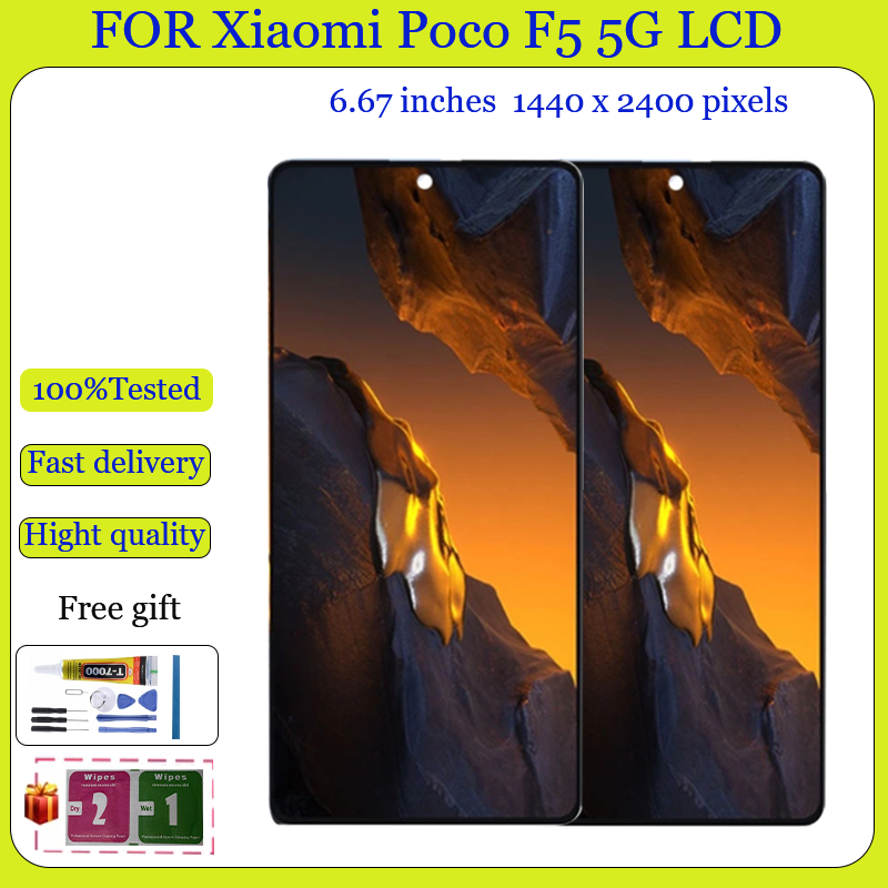 Original AMOLED For xiaomi Poco F5 5G LCD Display Touch Screen With Frame Replacement | Shopee ...