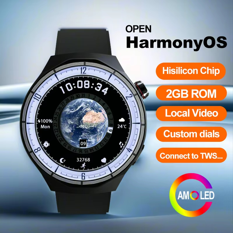 HT30 HarmonyOS Smart Watch AMOLED Men Sport Watches Hisilicon Chip 2GB ...
