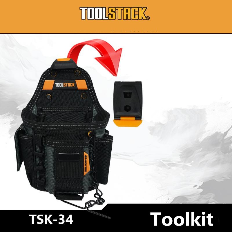 Toolstack Quick-Hanging Tool Bag, TSK-34 Multifunctional Electrician ...