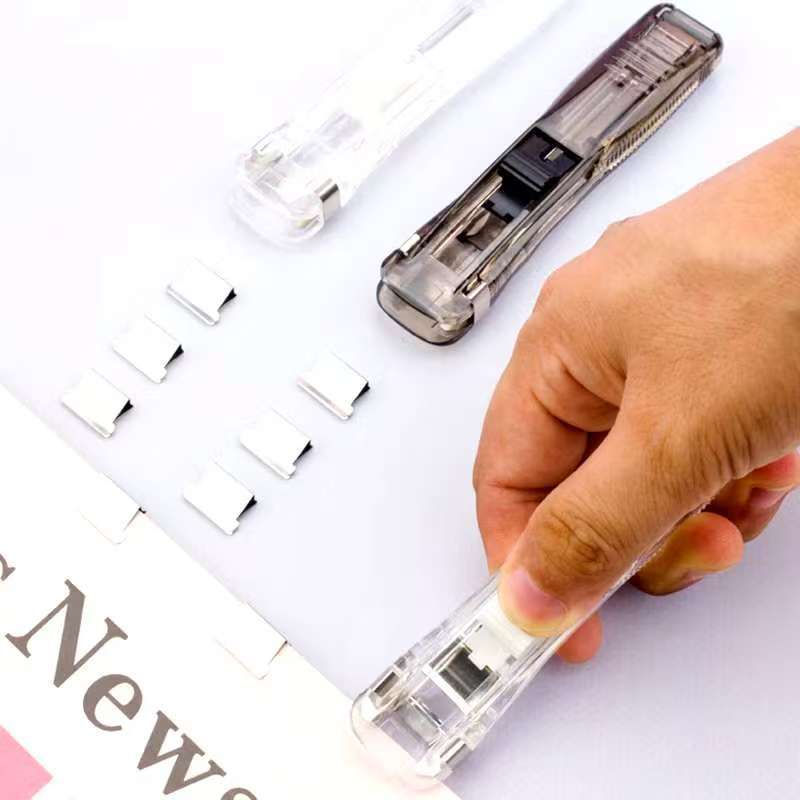 Y&X Nail Free Stapler Transparent Pusher Clips Hand Held Test Paper ...