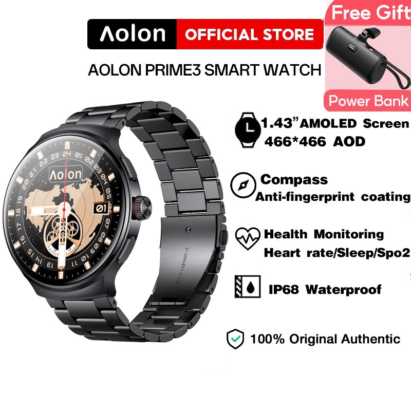 Aolon Prime3 Smart Watch 1.43 AMOLED Screen Bluetooth Call AOD Fitness ...