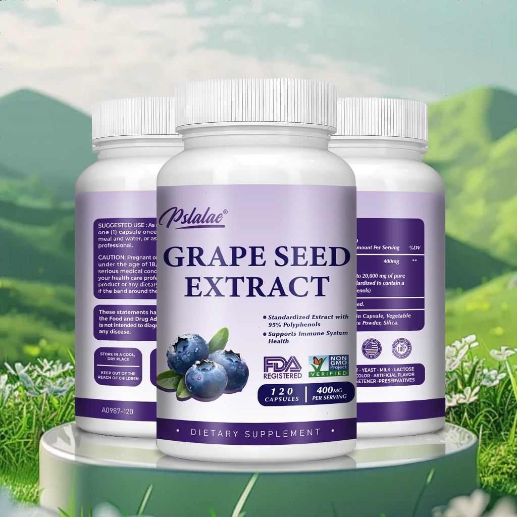 High Strength Grape Seed Extract, 120 Vegan Capsules, 95% Polyphenols ...