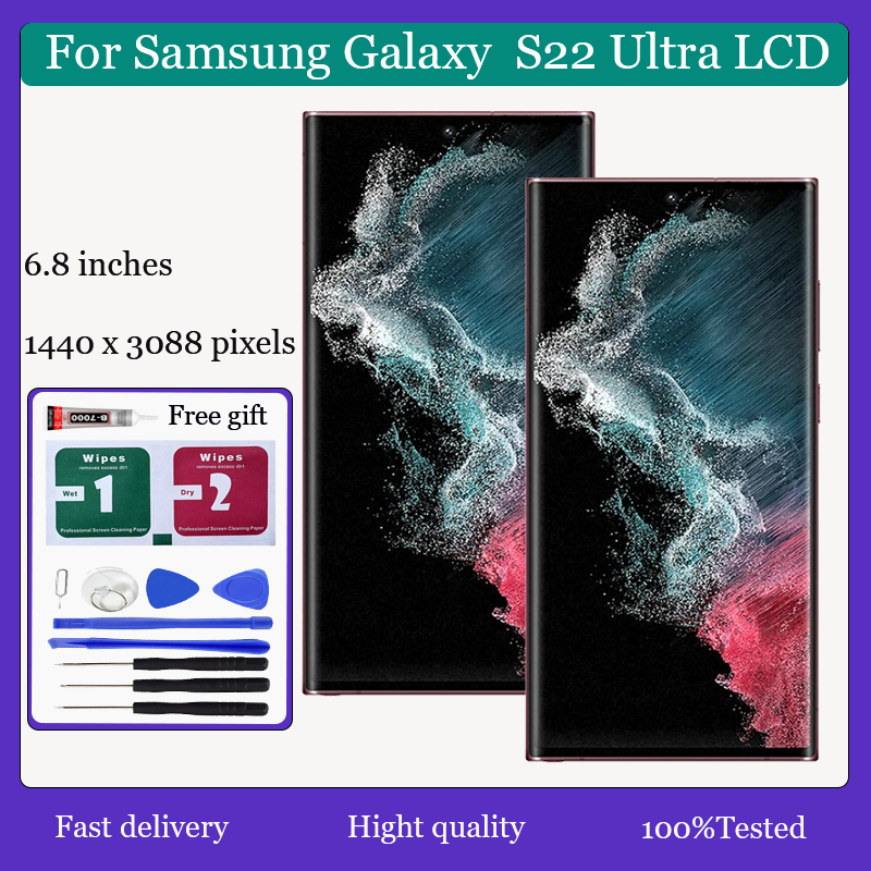 Original AMOLED For Samsung Galaxy S22 Ultra 5G LCD Display Touch ...