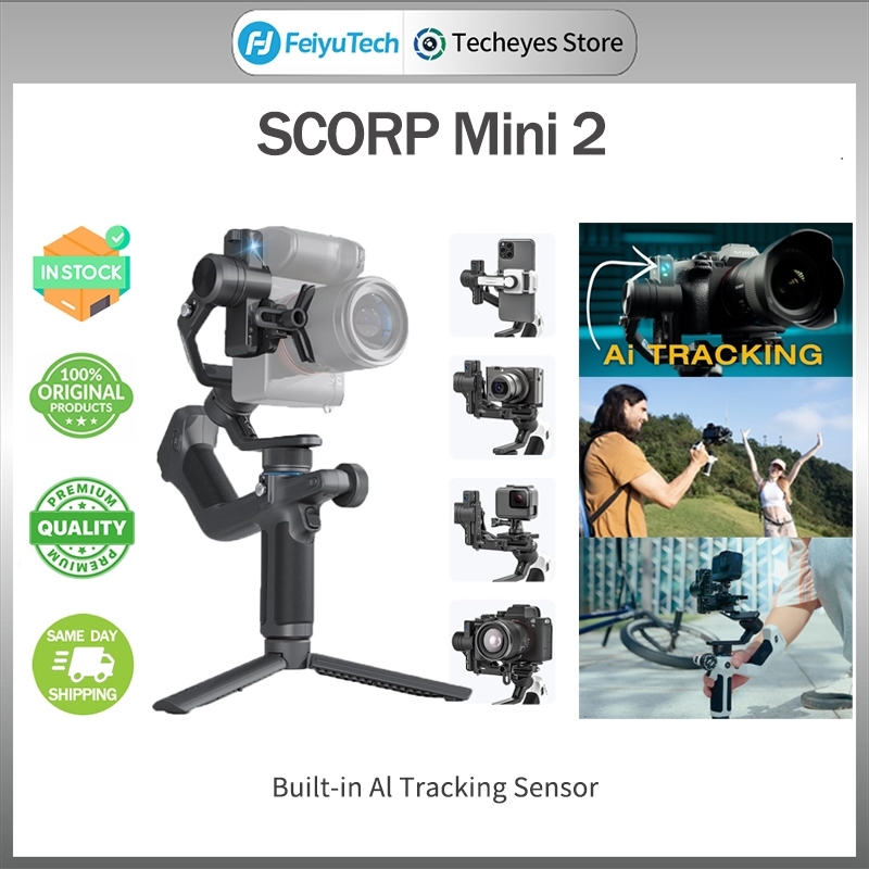 FeiyuTech SCORP Mini-2 All in One 3-Axis Camera Stabilizer, Built-in AI ...