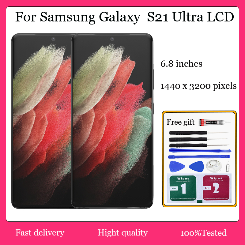 Original AMOLED For Samsung Galaxy S21 Ultra 5G LCD Display Touch ...