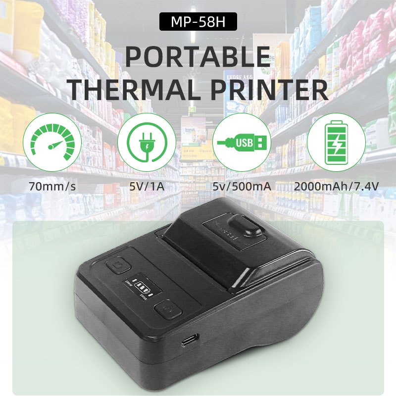 small receipt printer wireless single battery thermal bluetooth printer ...