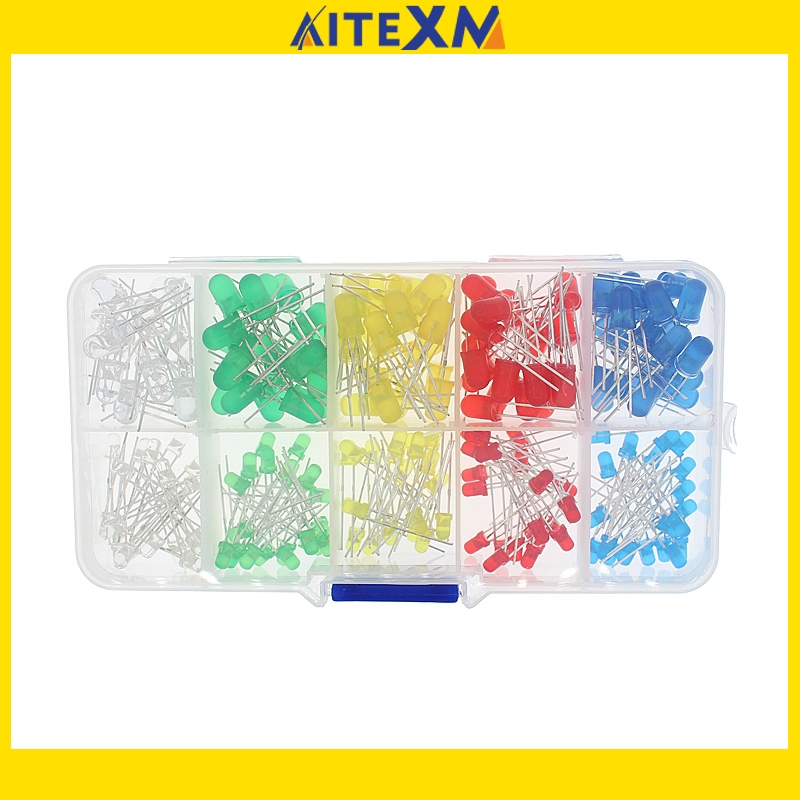 200pcs/box 3MM 5MM LED Diode Assorted Kit F3 F5 LED Light Emitting ...