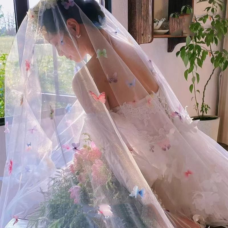 New Tulle Elegant Cathedral Romantic Veil Wedding Bridal 3M Long One ...