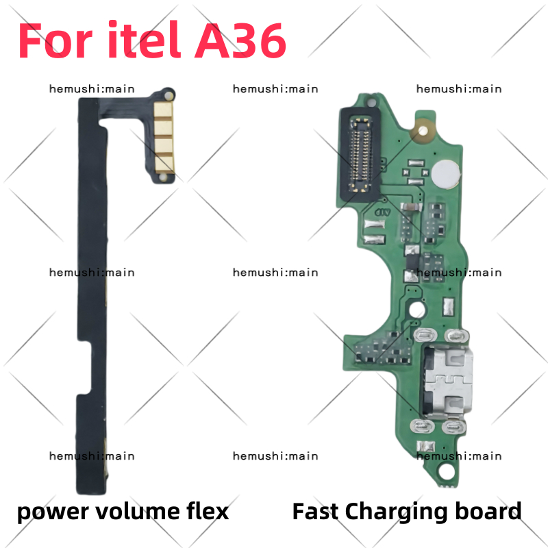 For itel A36 Power Volume Flex Button Switch USB Charger Charging Port ...