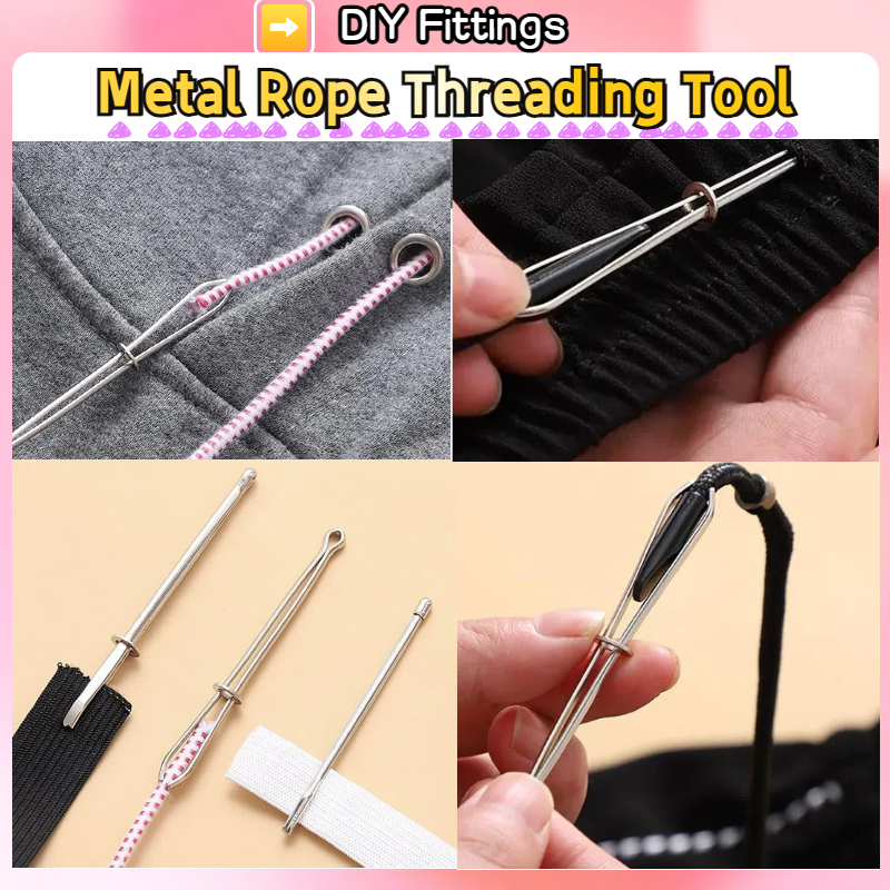 Wear Elastic Band Metal Rope Threading Tool Rubber Band Threading Guide ...