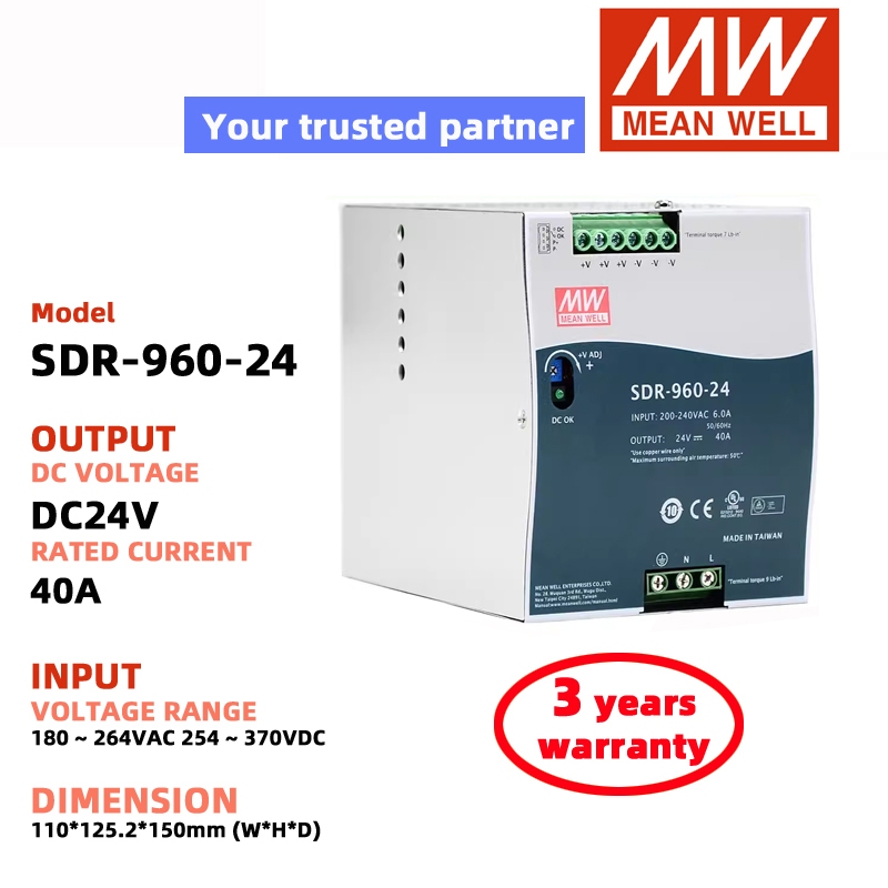 MEAN WELL SDR-960-24 DC24V 40A SDR-960-48 Switching Power Supply ...