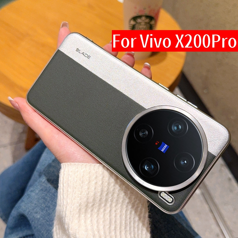 Plating spliced color Leather compatible Case for Vivo X100 Ultra X100S ...