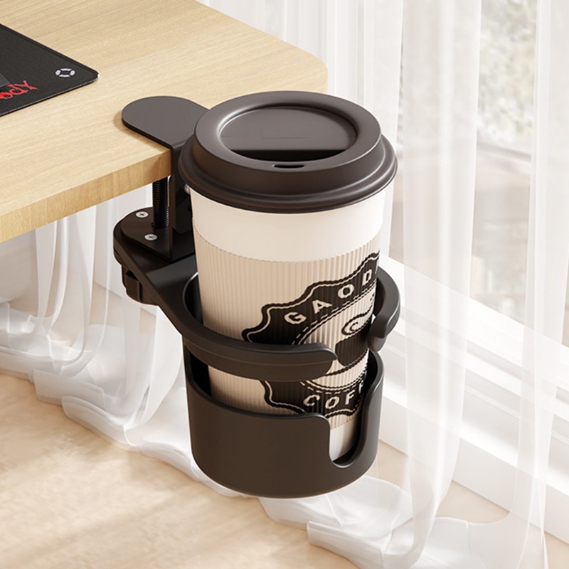 Office Desk Cup Holder Storage Table Side Water Cup Clip Bracket 360 ...