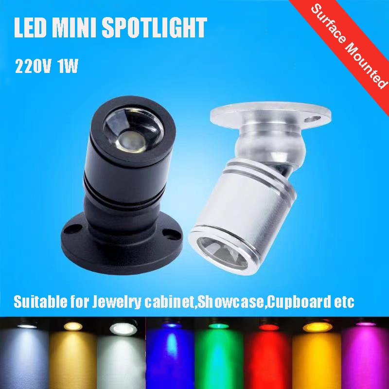1W Jewelry Cabinet Mini LED Spotlight Aluminum Body Adjustable Angle ...