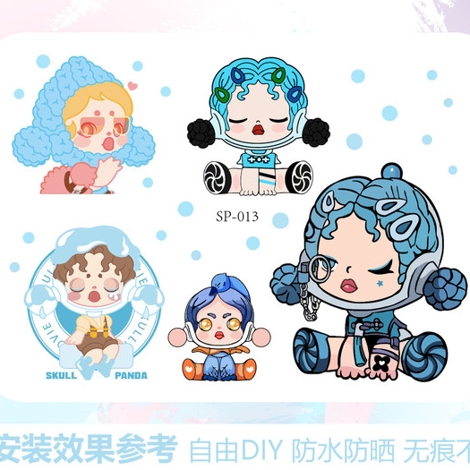 Popmart stickers Molly cute cartoon stickers Skullpanda stickers ...