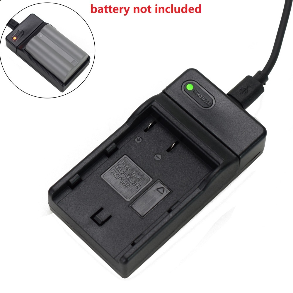USB Battery Charger For Nikon EN-EL3e EN-EL3a D50 D70 D80 D90 D100 D200 ...