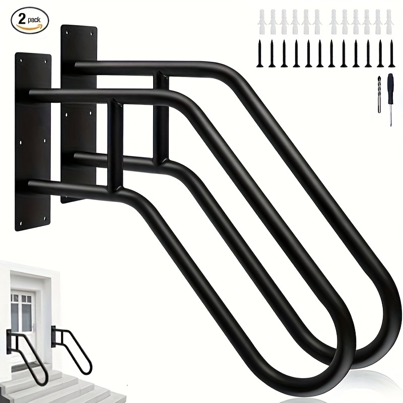 Hand Rails for Outdoor Steps, Stair Railing Wall Mount Handrail for 1-3 ...