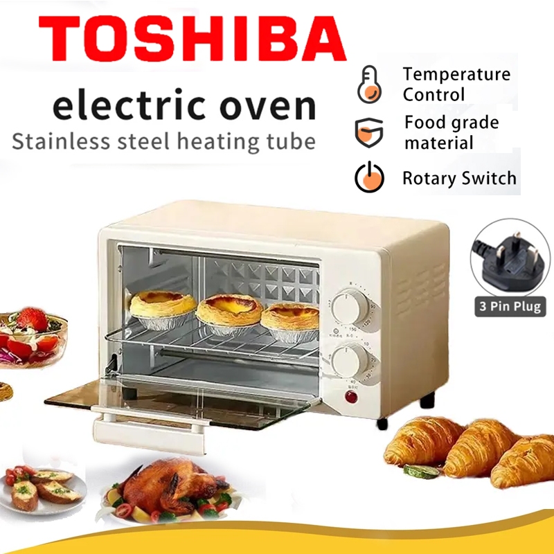 [Malaysia 3 plugs] Toshiba electric multifunctional oven toast/bake/grill/barbecue with knob ...