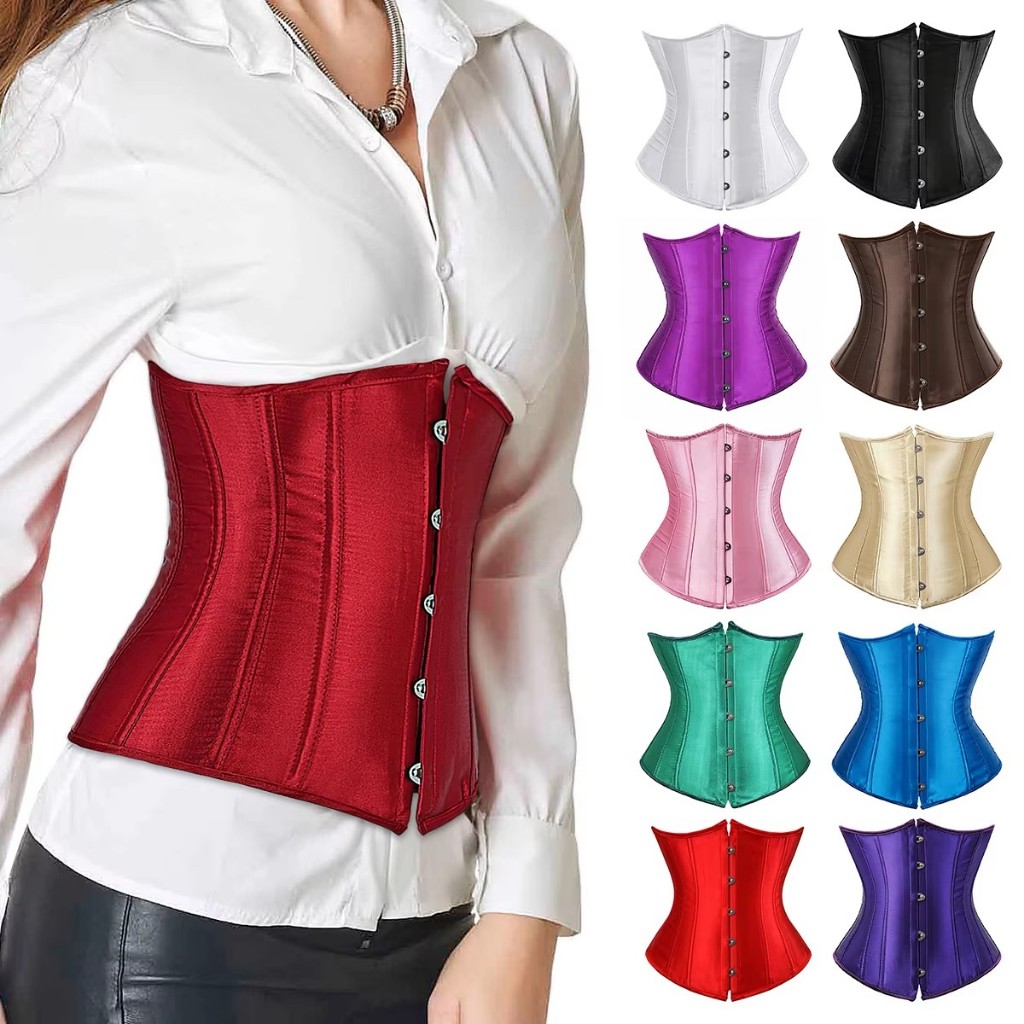 Underbust Corset and Waist cincher Bustiers Top Workout Shape Body Belt ...