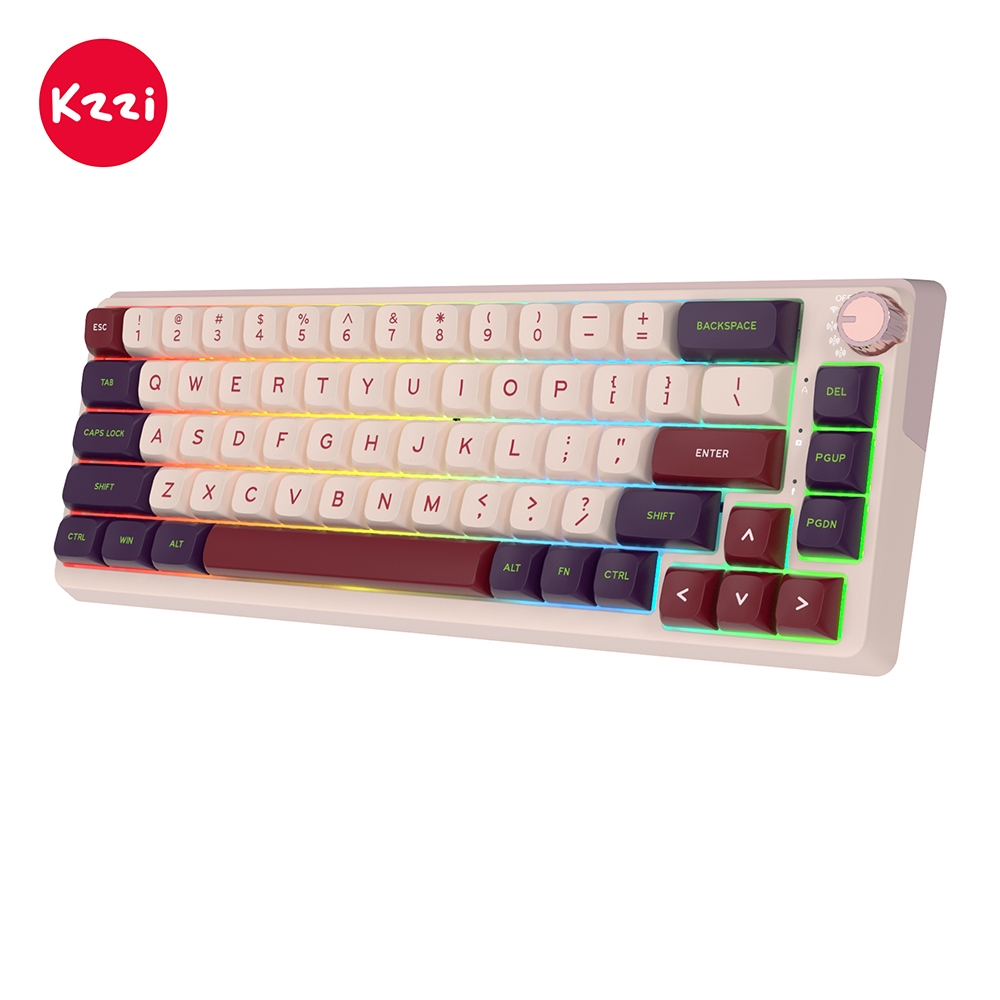 KZZI Kezhi K68 Pro Nezuko Purple 67 Key Gasket Structure Three-Mode Bluetooth Wireless With Knob ...