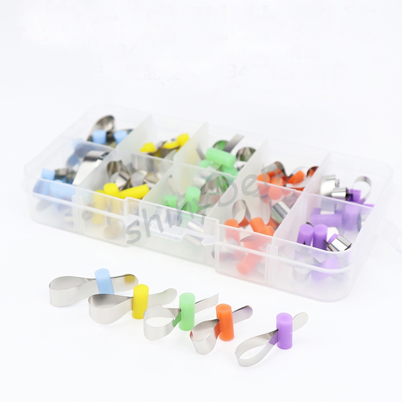50Pcs Dentistry Metal Matrix Bands Retainerless Automatrix with Locker ...